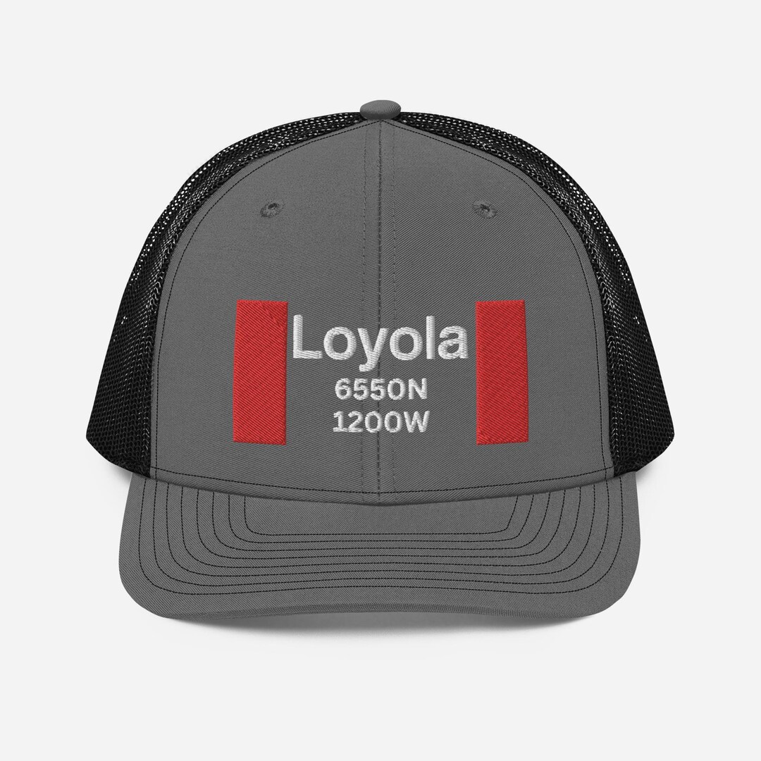 Loyola Chicago CTA l El Stop Trucker Baseball Hat Cap Red Line Ramblers ...