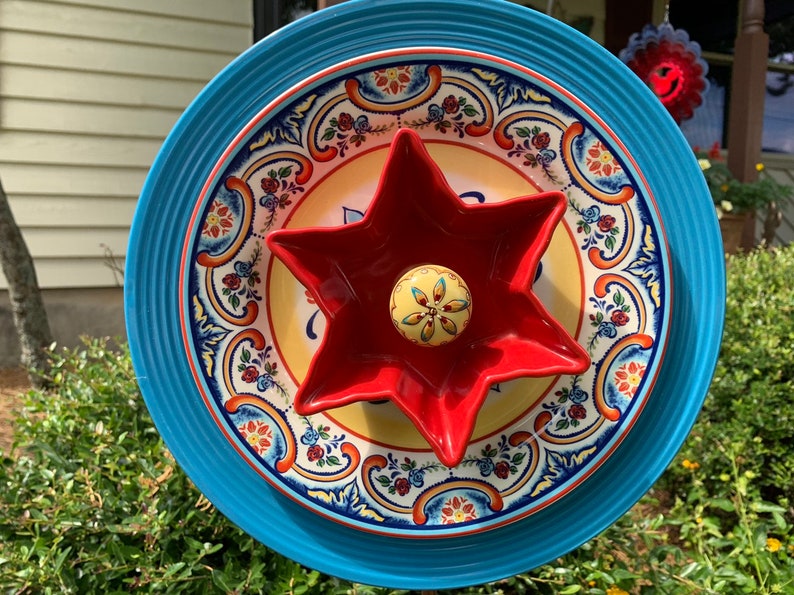Decorative Lawn Flower Garden Decorations Plate Flowers - Etsy