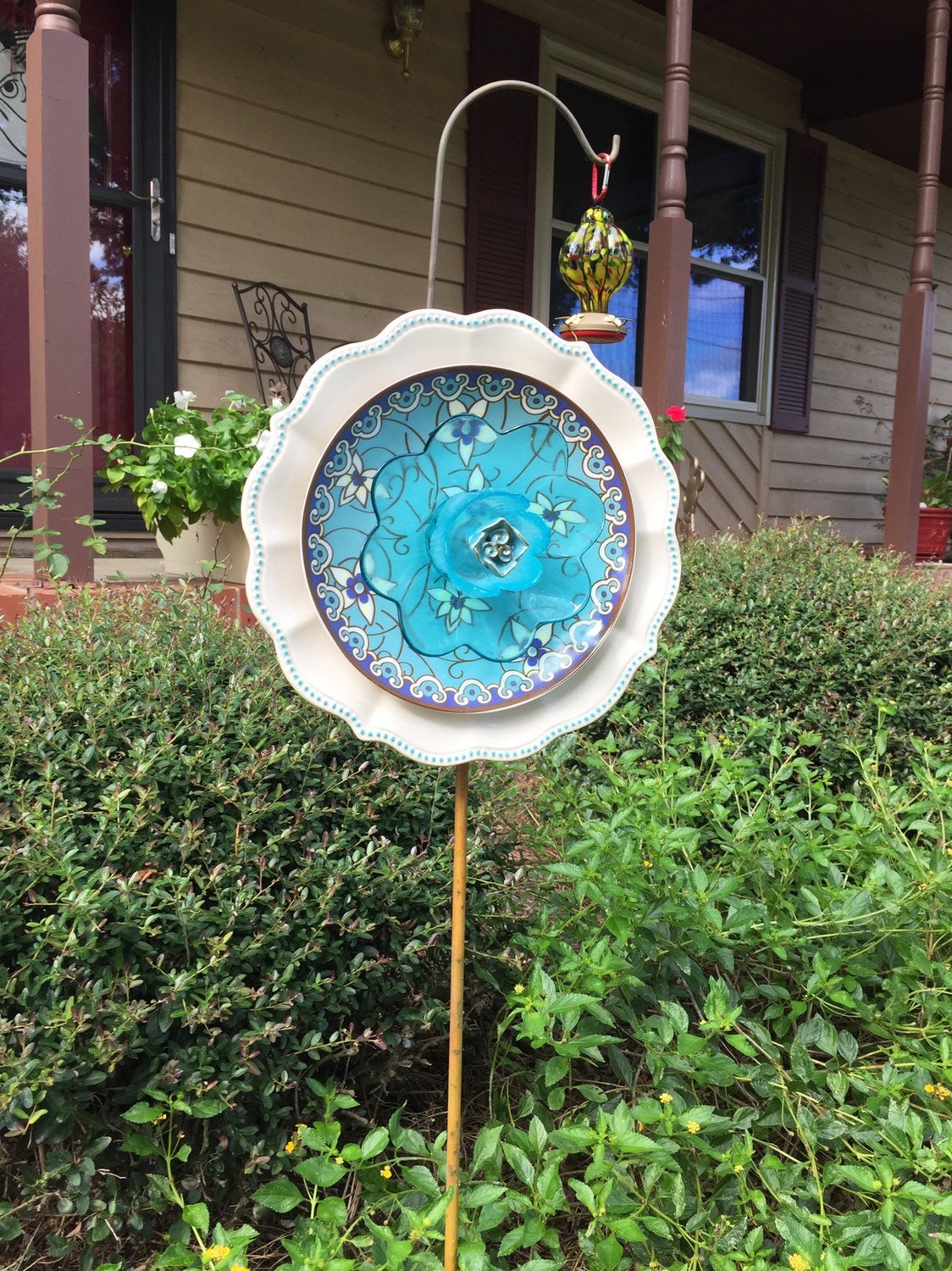 Plate Flowers for the Yard Lawn Flowers Plate Flowers Art Flowers Glass ...