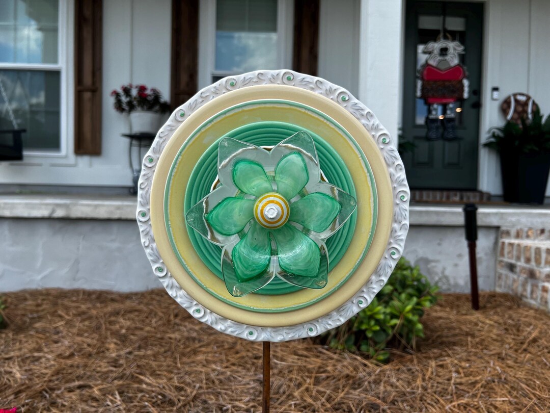 Dish Lawn Flower | Garden Decorations | Plate Flowers | Art Flowers ...