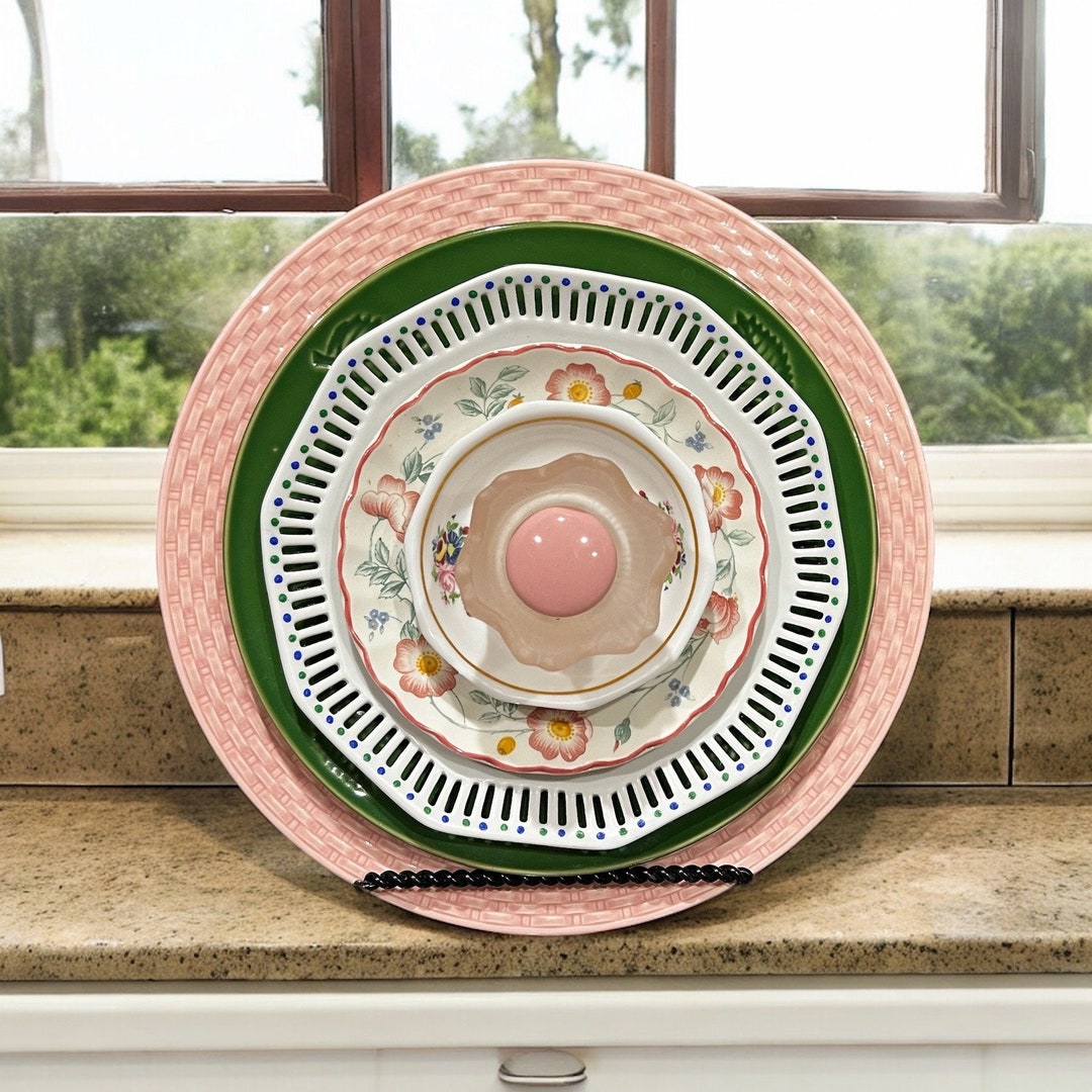 Garden Flower Lawn Decor | Garden Art | Plate Flowers | Flowers | Glass ...