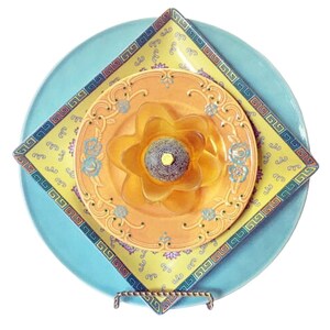 Outdoor Lawn Decor | Garden Flower | Plate Flowers | Outdoor Art ...