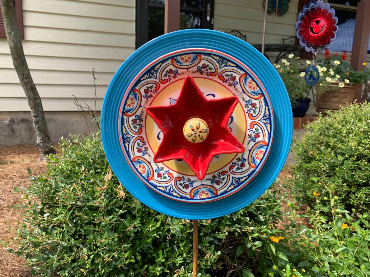 Decorative Lawn Flower Garden Decorations Plate Flowers - Etsy