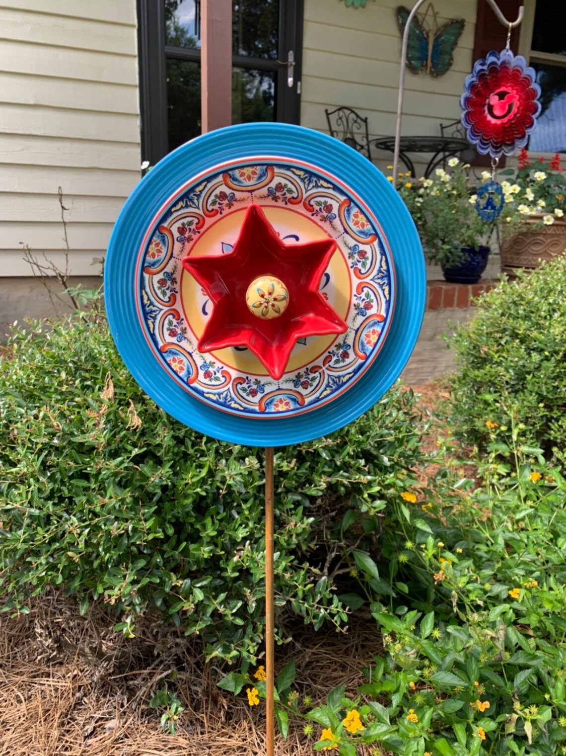 Decorative Lawn Flower Garden Decorations Plate Flowers - Etsy