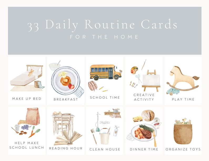 Daily Routine Homemaker Cards for the Home, Routine Cards, to Do Lists ...