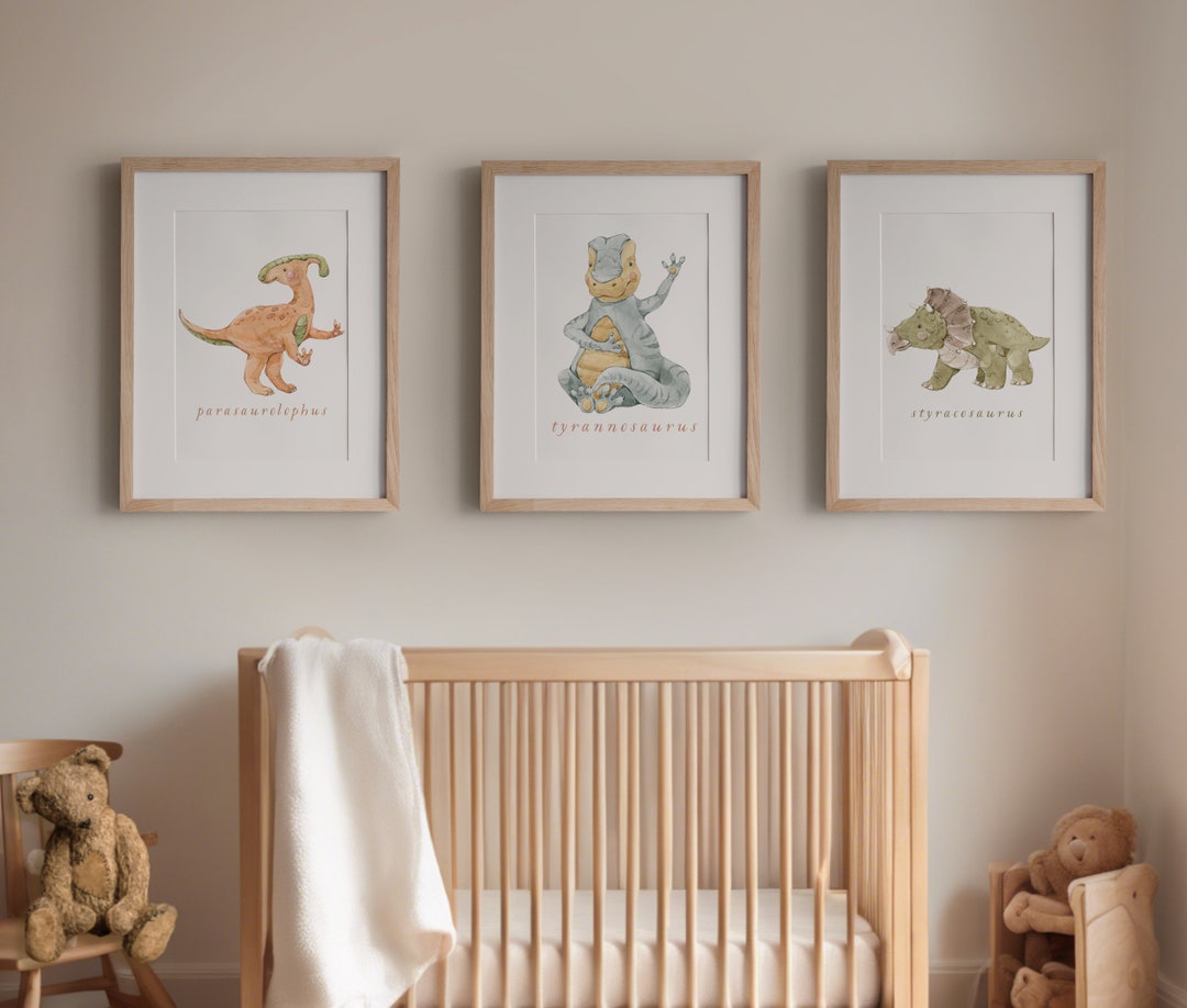 Dinosaurs, Dino Art, Baby Animal Prints, Nursery, Nursery Dino, Set of ...