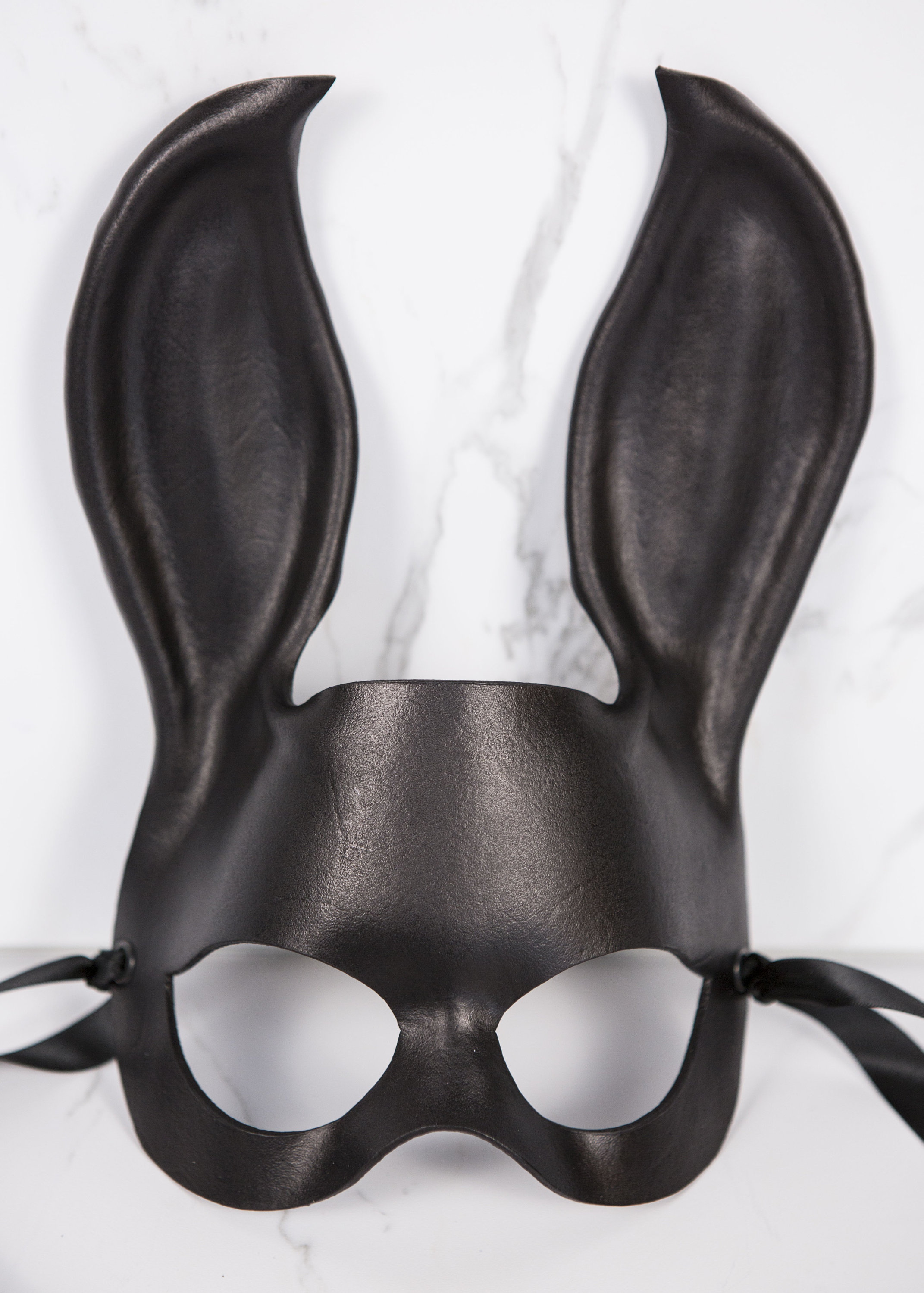Black Leather Rabbit Mask / Leather Bunny Mask / Halloween Mask ...