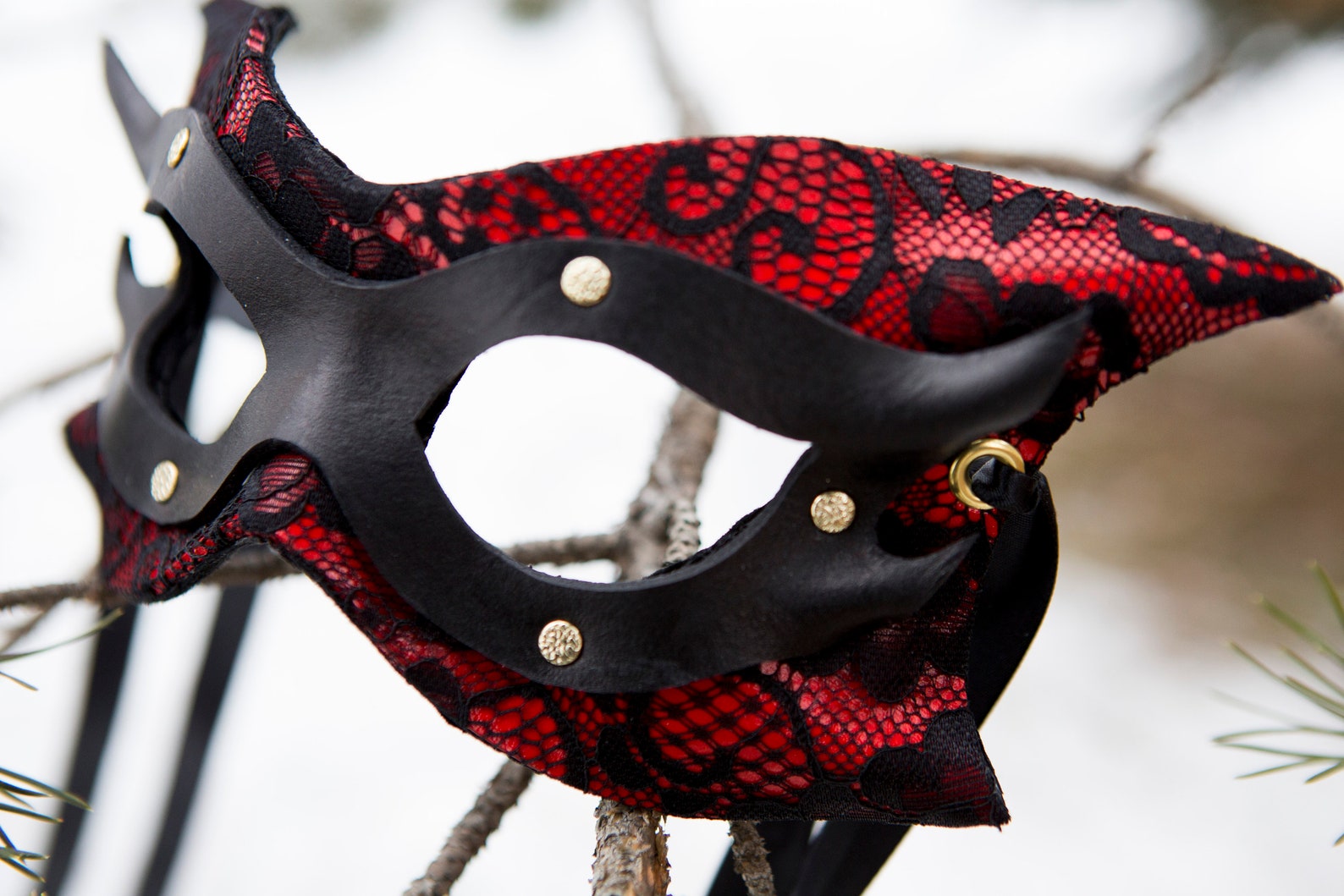 Leather and Lace Mask / Masquerade Mask / Mardi Gras Mask / - Etsy
