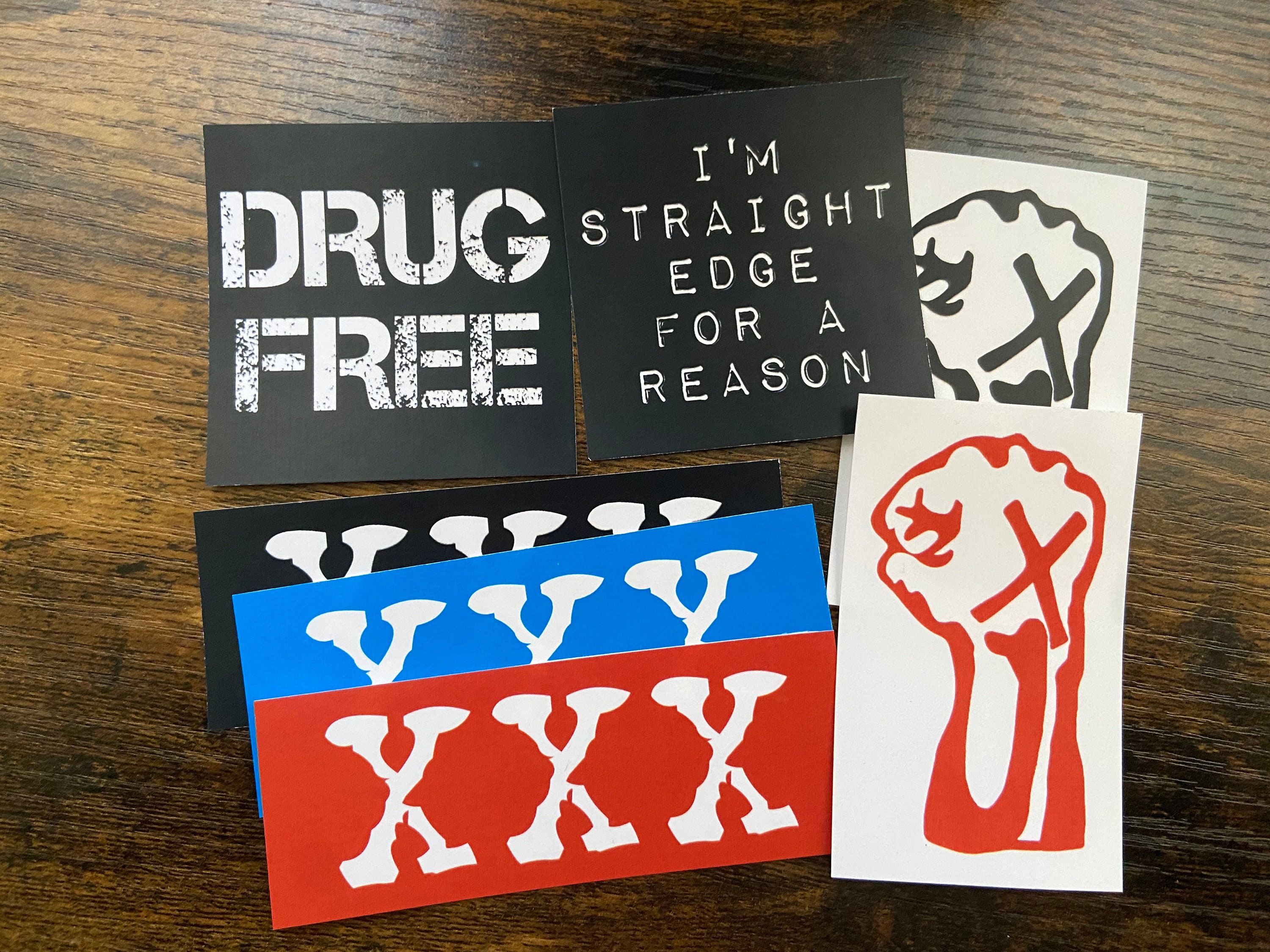 DIY Limited Straight Edge Sticker Pack Handmade Hardcore XXX Drug Free ...