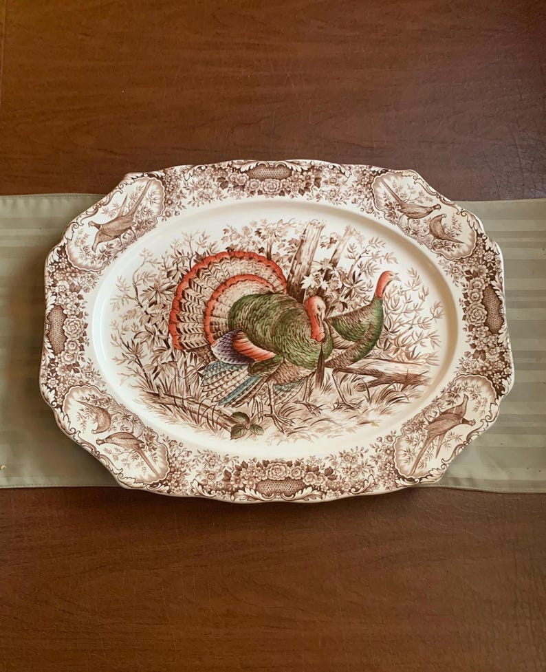 Gift This Large Holiday Turkey Platter by Windsor Ware Featuring Wild ...