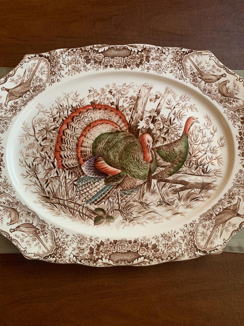 Gift This Large Holiday Turkey Platter by Windsor Ware Featuring Wild ...