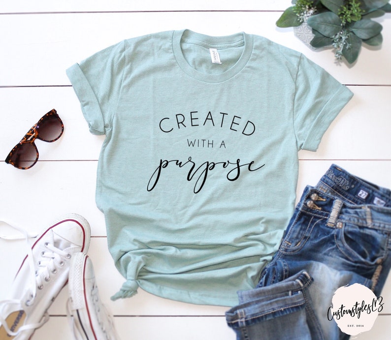 Created With a Purpose UNISEX Shirt Religious Shirt - Etsy