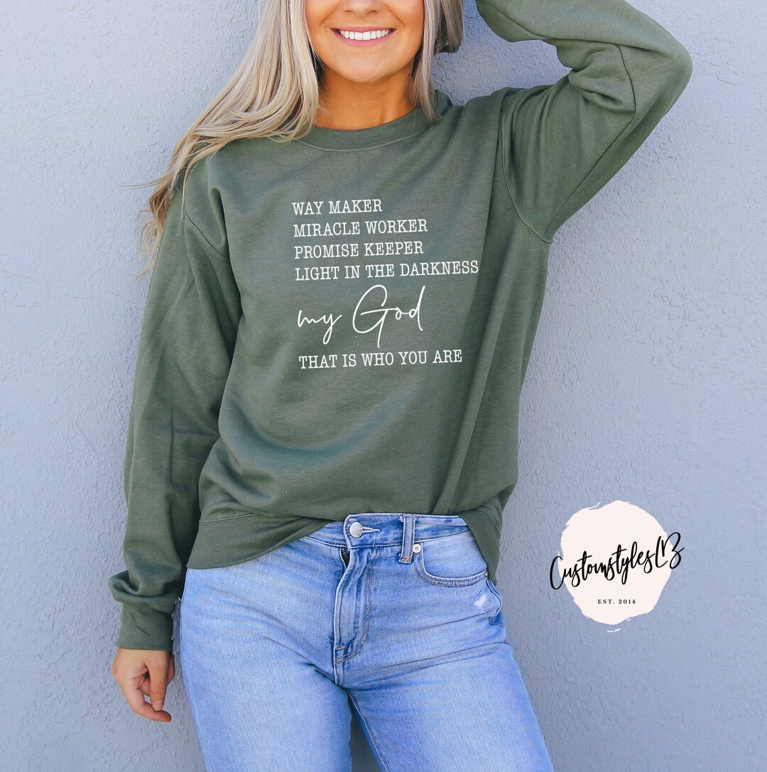 Way Maker Miracle Worker Promise Keeper UNISEX SWEATER, Religious ...