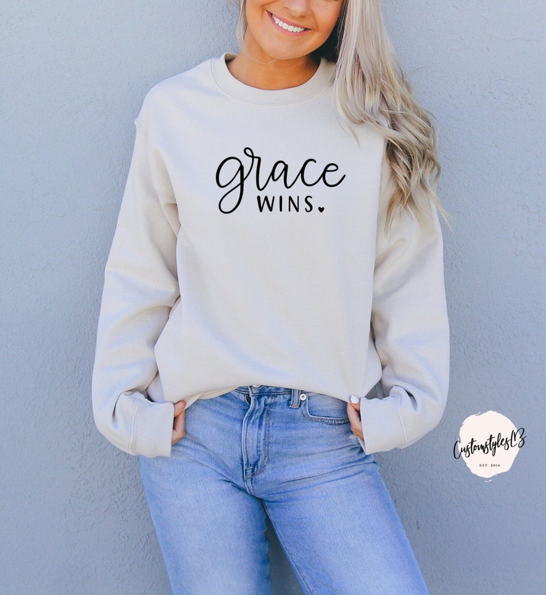Grace Wins UNISEX SWEATER Religious Sweatshirt Christian - Etsy