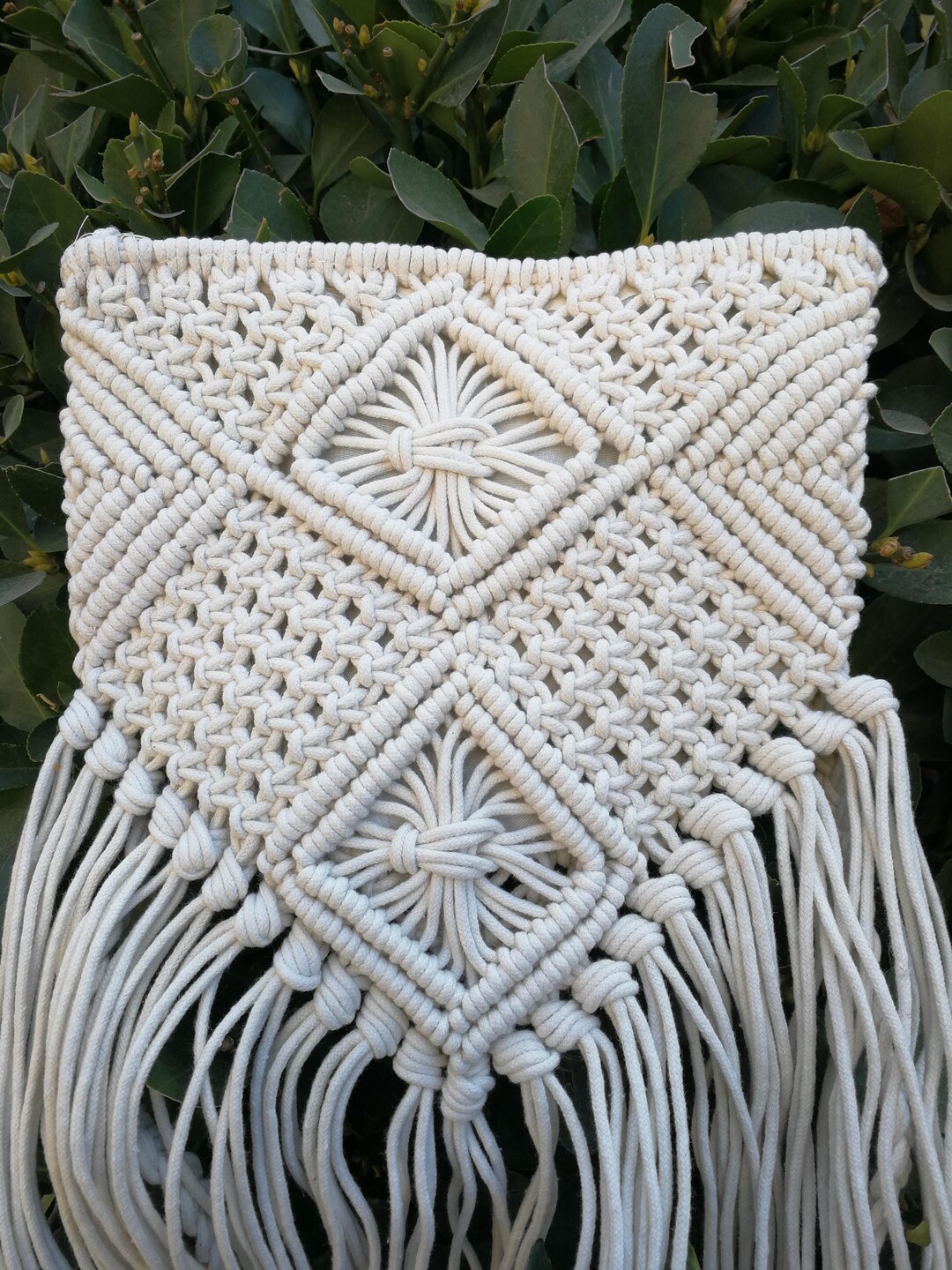 Handmade Macrame Cross Body Bag Boho Macrame Bag-cotton Rope Bag Width ...