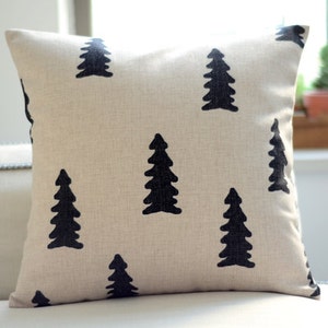 Black Pine Tree Printed Cushion Cover/pillow Case/pillow Cover ...