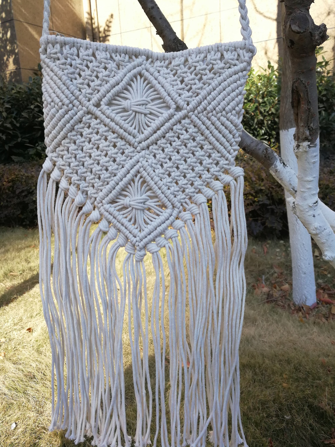 Handmade Macrame Cross Body Bag Boho Macrame Bag-cotton Rope - Etsy