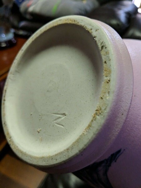 Vintage Chinese Pink Porcelain Vase / Large Unglazed Hand Painted 14 ...