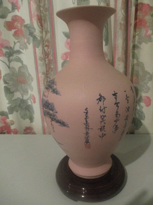 Vintage Chinese Pink Porcelain Vase / Large Unglazed Hand - Etsy