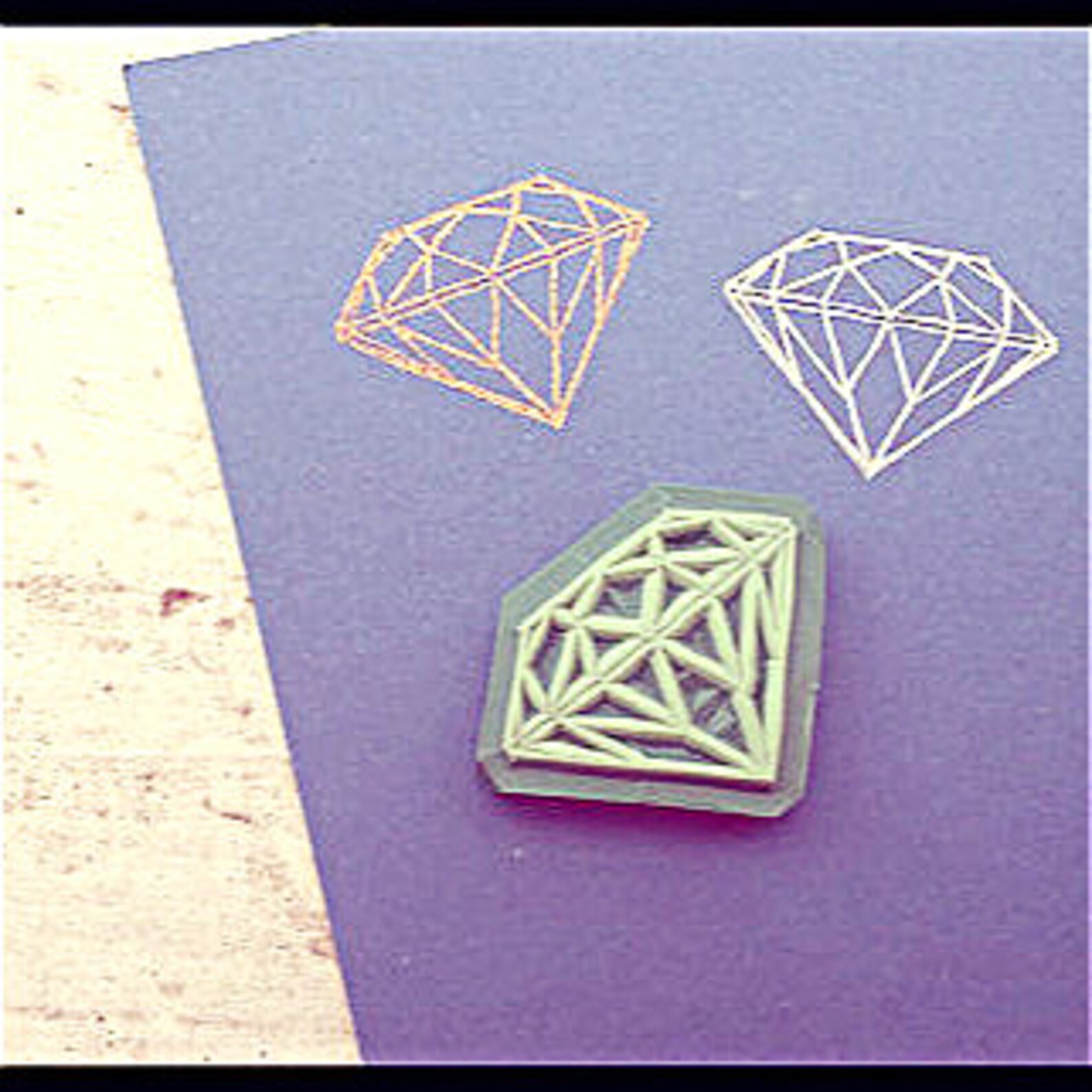 Diamond Rubber Stamp Hand-carved Rubber Stamps Diamond - Etsy