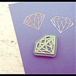 Diamond Rubber Stamp, Hand-carved, Rubber Stamps, Diamond Stamp ...