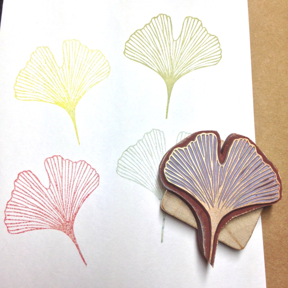 Gingko Leaf Stamp Handmade Rubber Stamp Leaf Stamp Leaves - Etsy