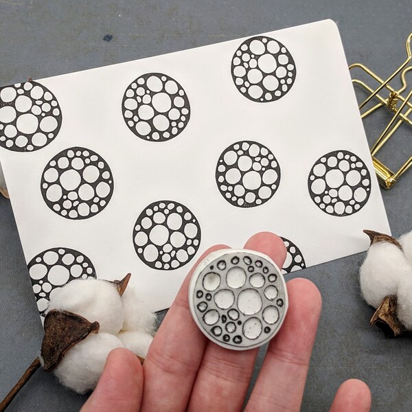 Circle Rubber Stamp - Etsy