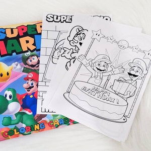 Mario Coloring Cards - Etsy