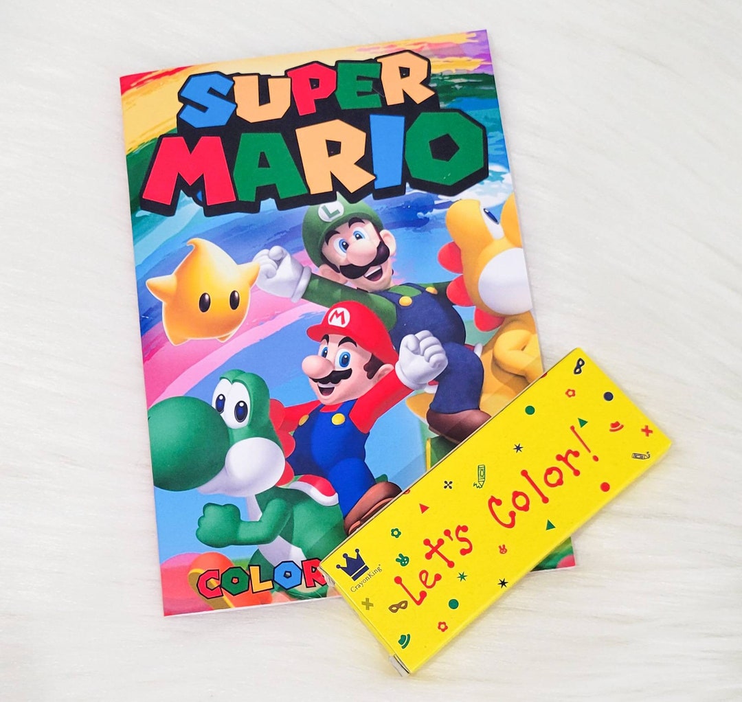 Mario Coloring Cards - Etsy