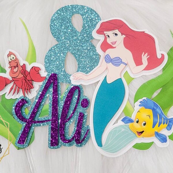 Little Mermaid Cake Topper - Etsy