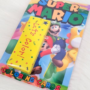 Mario Coloring Cards - Etsy