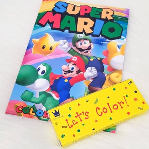 Mario Coloring Cards - Etsy