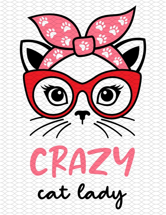 Crazy Cat Lady-png-svg - Etsy