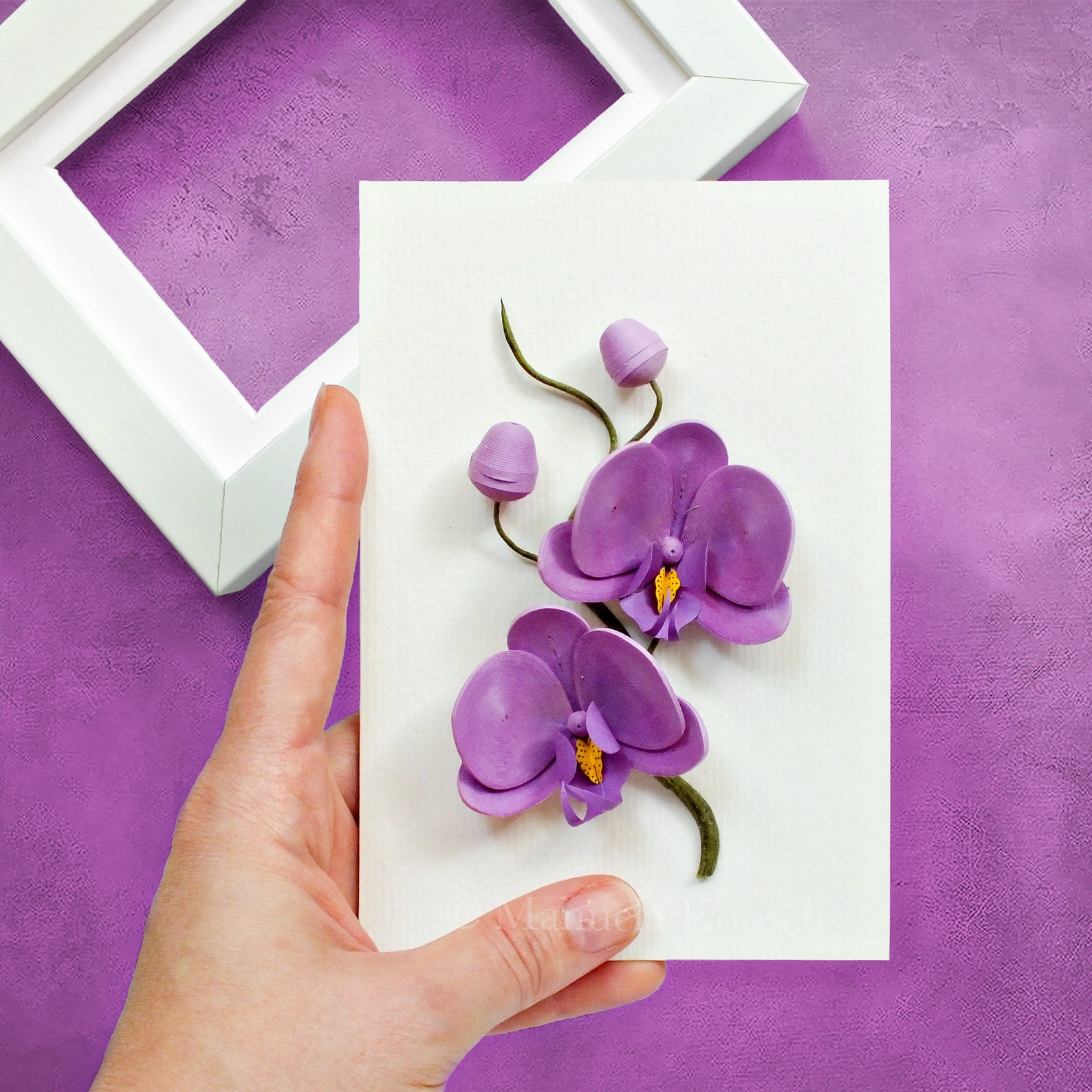 Purple Orchid Wall Art Mini Frame Phalaenopsis Moth Orchid | Etsy