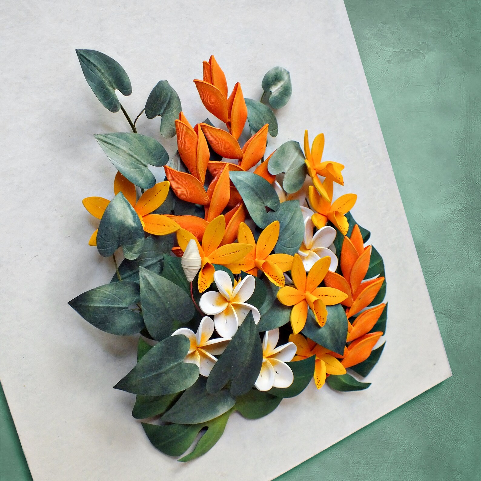 Paper Quilling Tropical Flowers Wall Art Colorful Tropical - Etsy