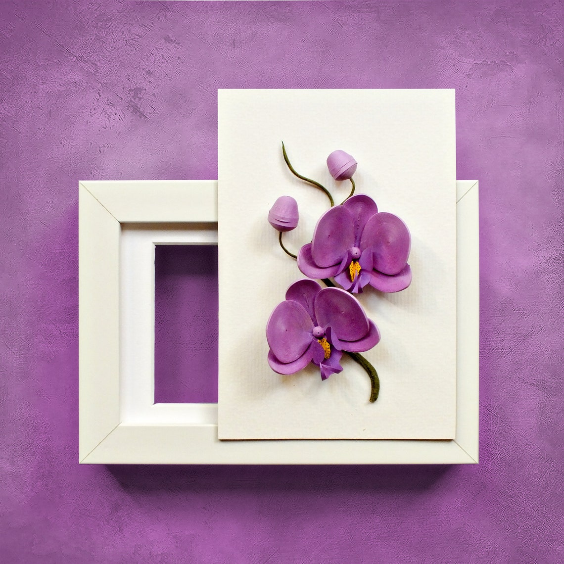 Purple Orchid Wall Art Mini Frame Phalaenopsis Moth Orchid | Etsy