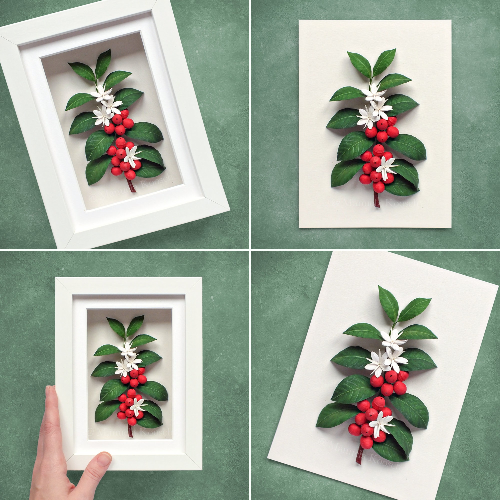 Coffee and Tea: Set of 2 Framed Wall Decor - 3D Paper Quilling ...