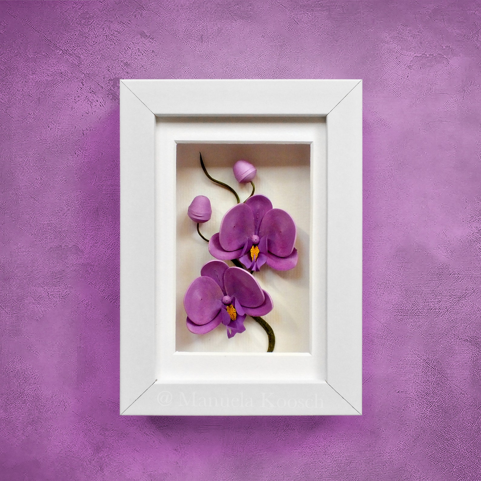 Purple Orchid Wall Art Mini Frame Phalaenopsis Moth Orchid | Etsy