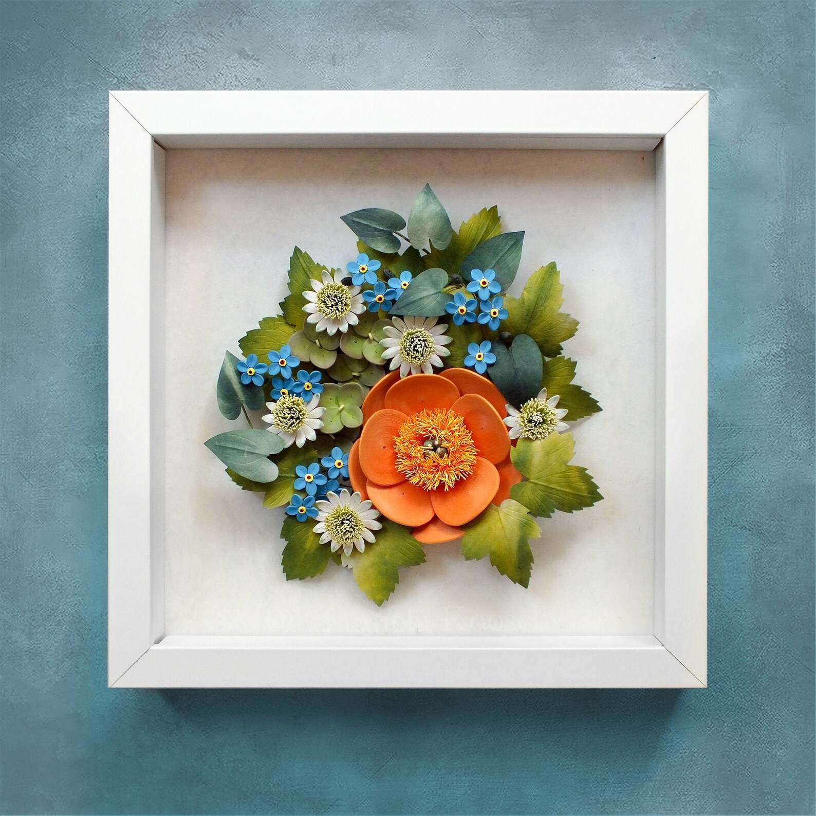 Paper Quilling Peony, Forget Me Not, Astrantia, Hydrangea Wall Art ...
