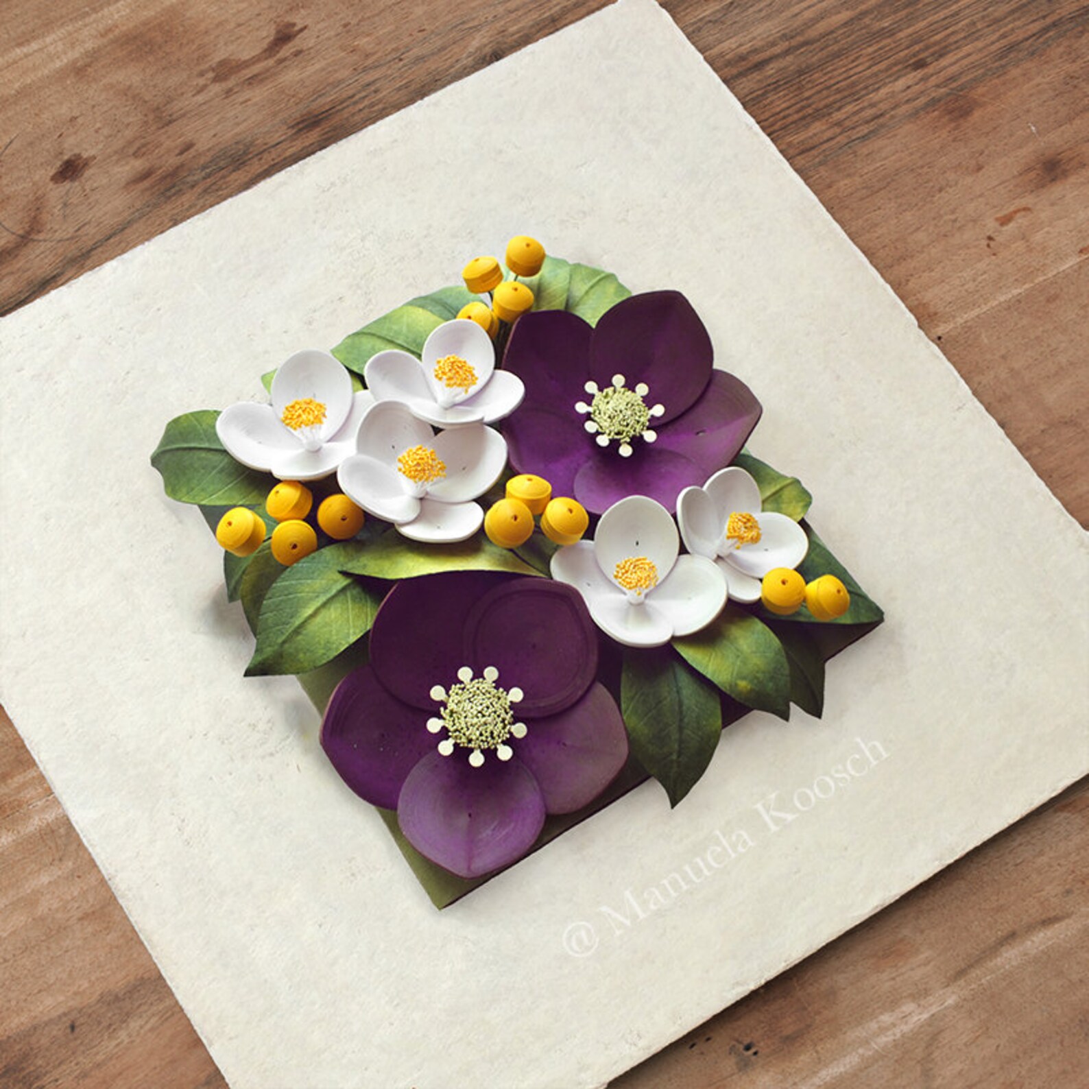 Hellebore Spring Flowers Wall Art Mother's Day Gift 3D Paper Quilling ...
