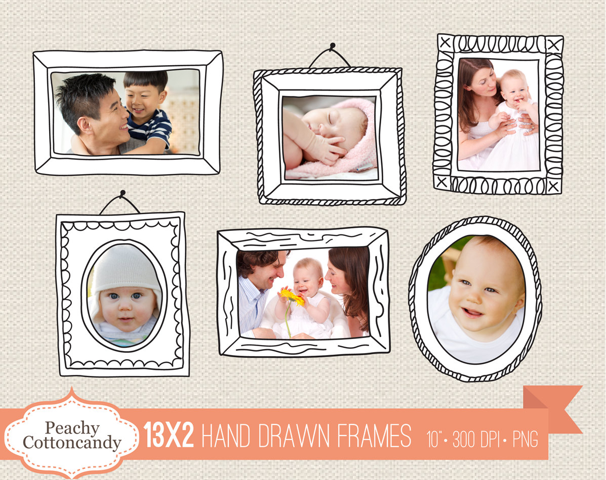 BUY 4 GET 50% OFF 26 Digital Hand Drawn Frames Doodle Frame | Etsy