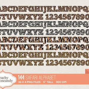 BUY 4 GET 50% OFF 144 Digital Safari Alphabet Clip Art / Animal Skins ...