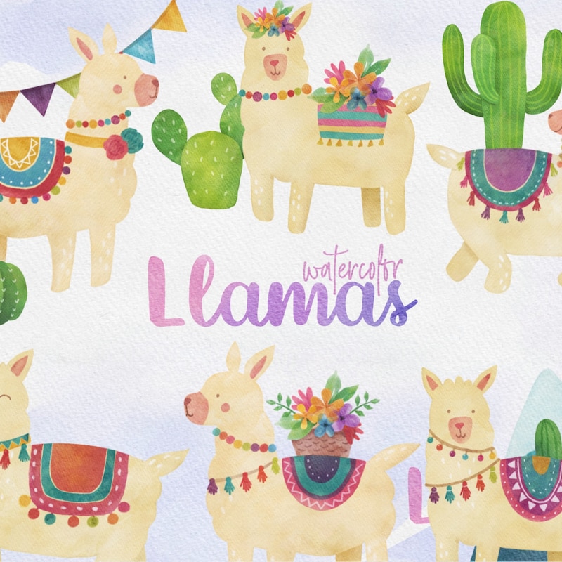 Llama Watercolor - Etsy