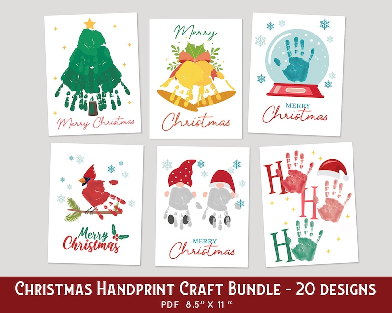 Christmas Handprint Footprint Art | DIY Holiday Keepsake (PDF) - Etsy