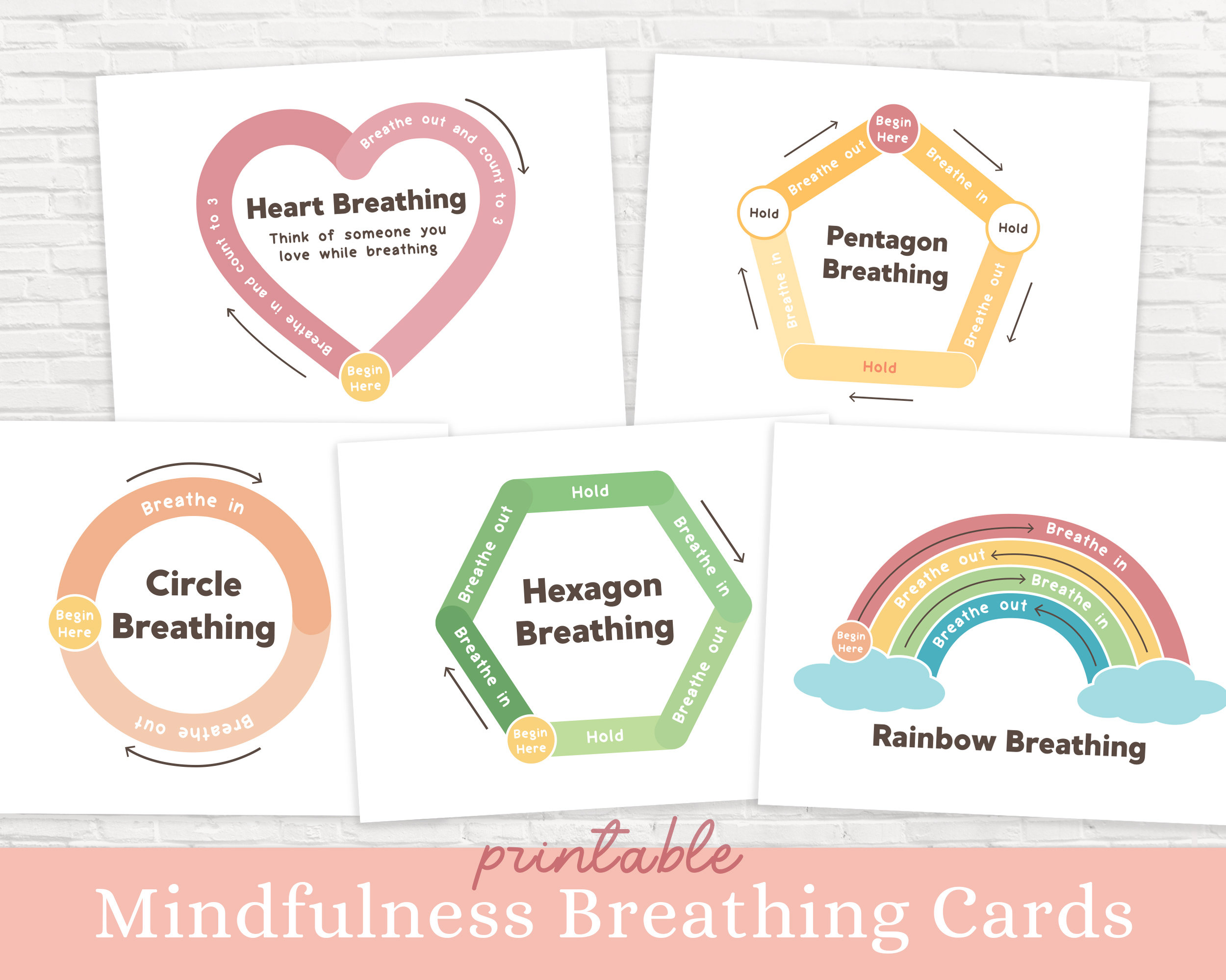 Mindfulness Breathing Exercise Cards for Kids: Calm Down Corner (PDF ...