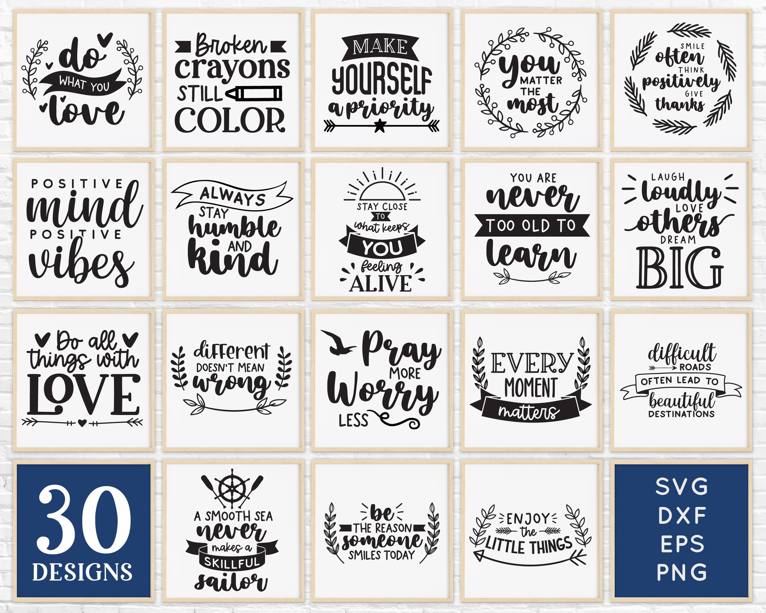 BUY 4 GET 50% OFF Inspirational Quotes Svg Bundle Dxf Eps Png | Etsy