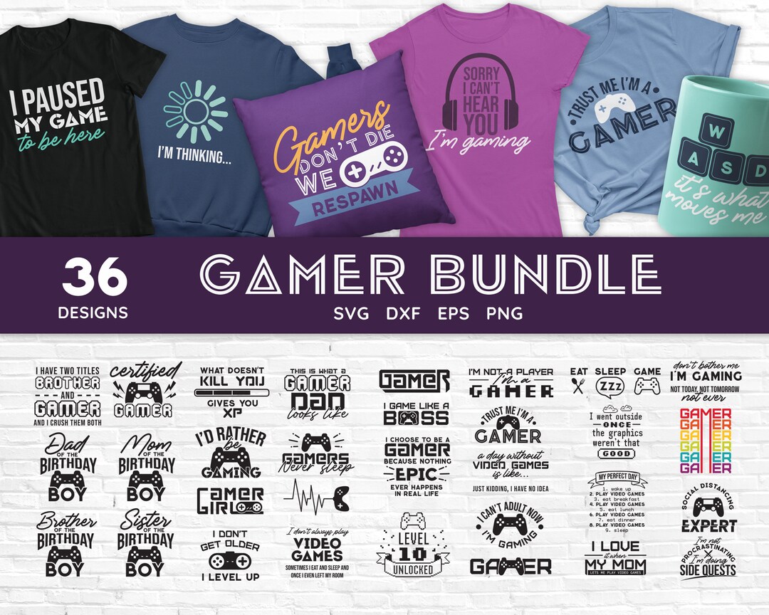 Gamer SVG Bundle: Video Game Graphics for Cricut (digital Download) - Etsy