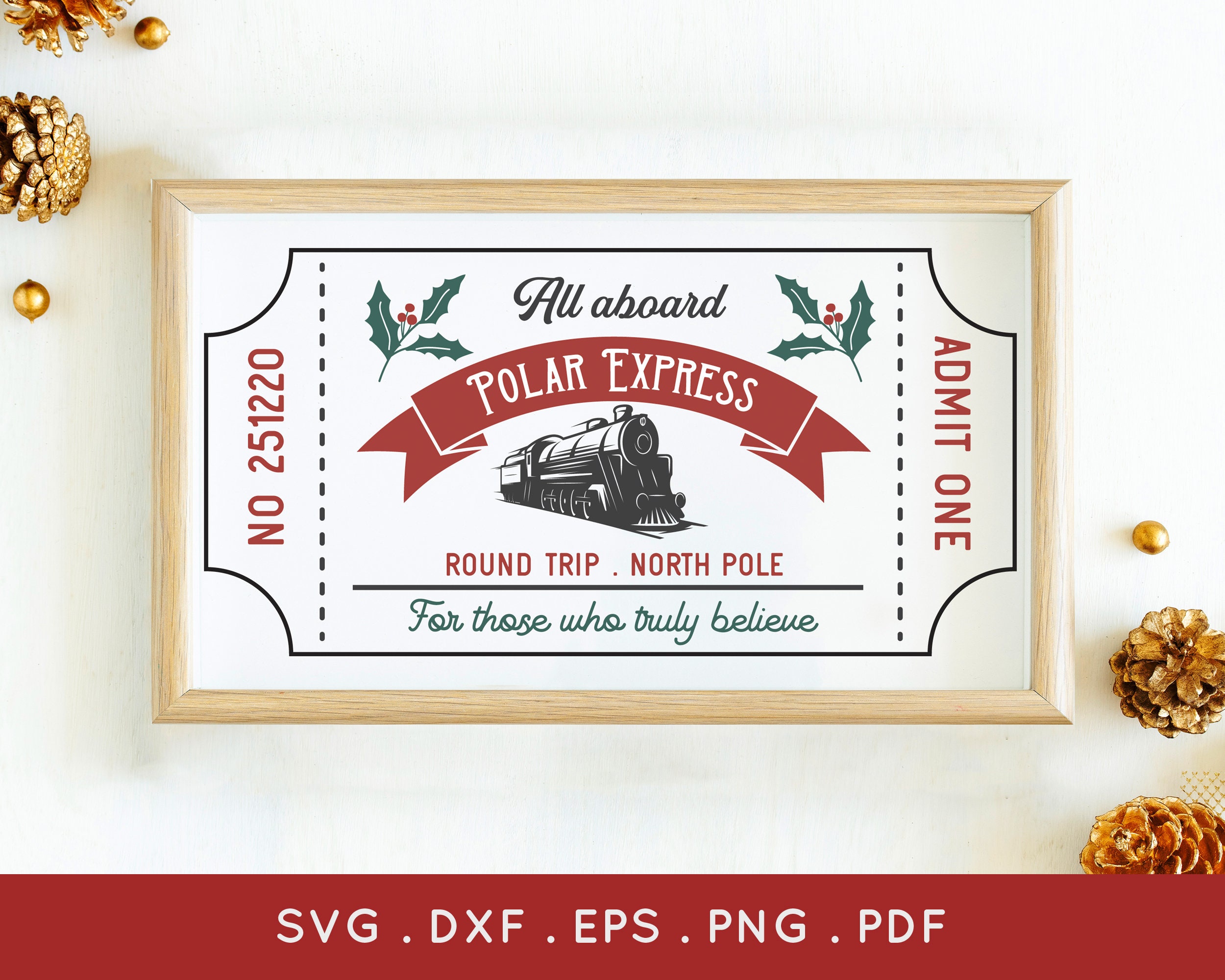 Polar Express Ticket SVG: Christmas Farmhouse Sign (digital Files) - Etsy