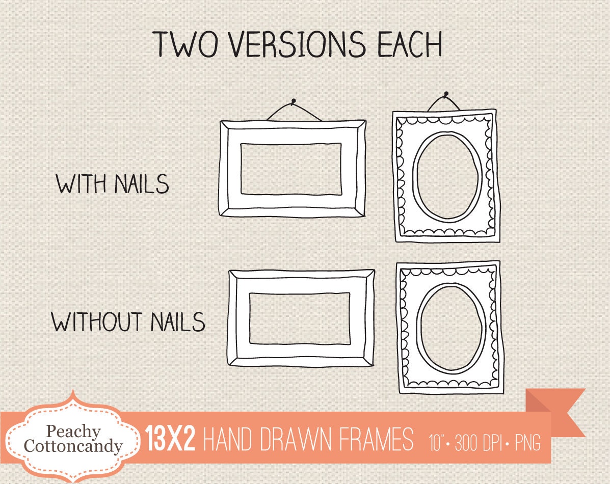 BUY 4 GET 50% OFF 26 Digital Hand Drawn Frames Doodle Frame | Etsy