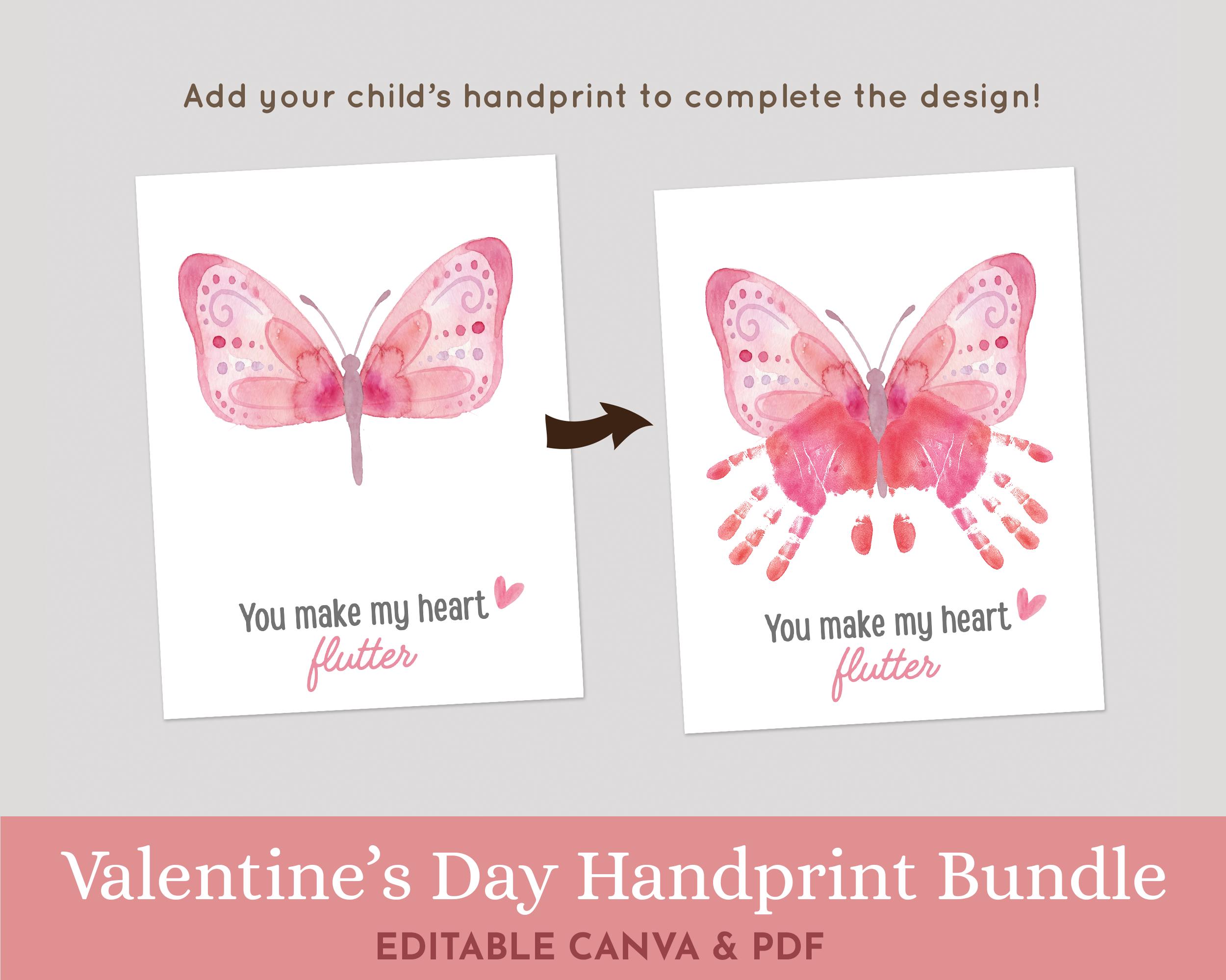 Valentine’s Day Handprint Bundle – 16 Printable Kids Craft - Gift for ...
